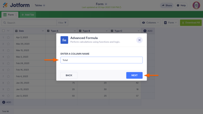 How to Calculate the Sum of Specific Fields