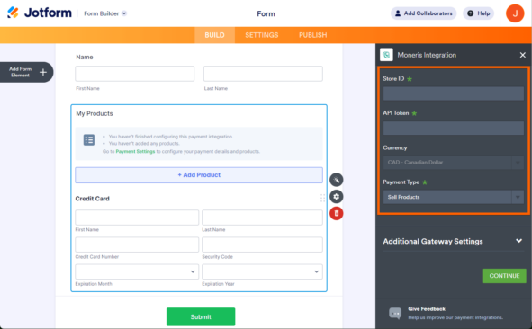 How to Integrate Moneris with Jotform?