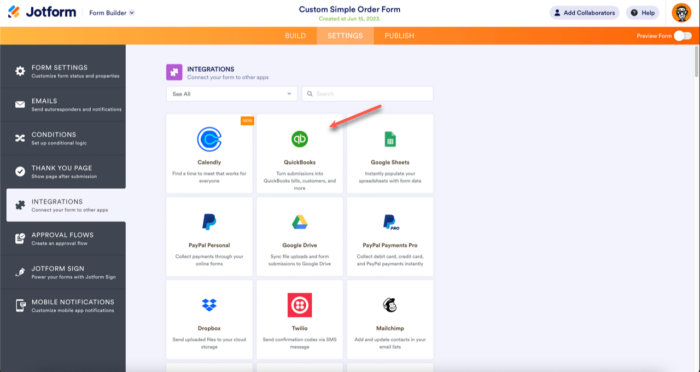 How to Create a Customer with Jotform's QuickBooks Integration