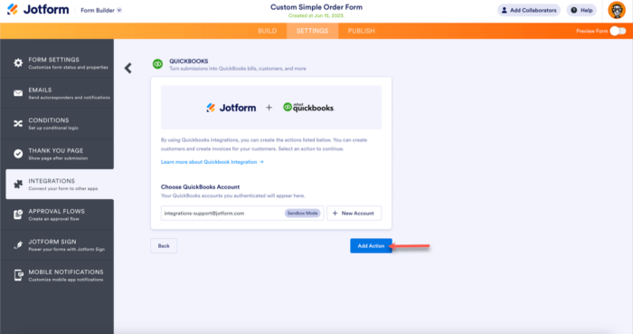 How to Create a Customer with Jotform's QuickBooks Integration