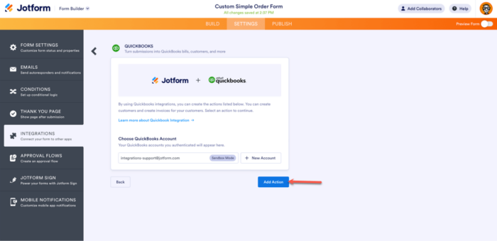 How to Create an Invoice with Jotform’s QuickBooks Integration