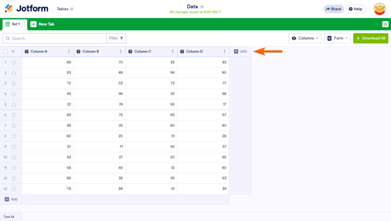 How to Get the Sum of Fields in Jotform Tables