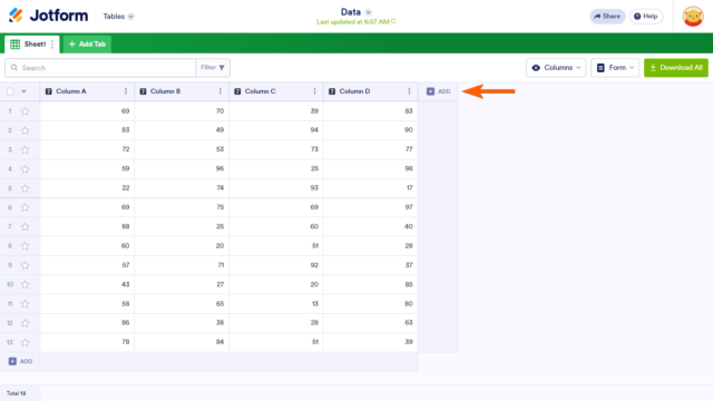 How to Get the Sum of Fields in Jotform Tables
