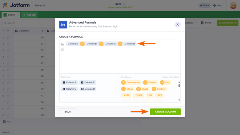 How To Get The Sum Of Fields In Jotform Tables