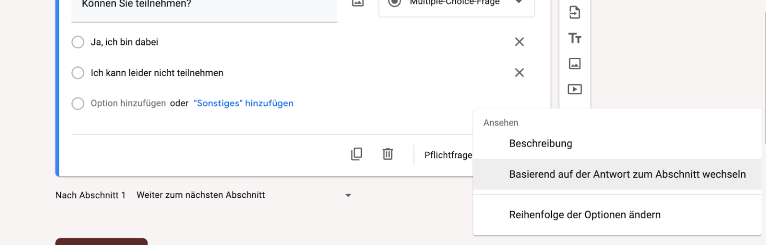 Wie man bedingte Fragen in Google Formularen erstellt | The Jotform Blog