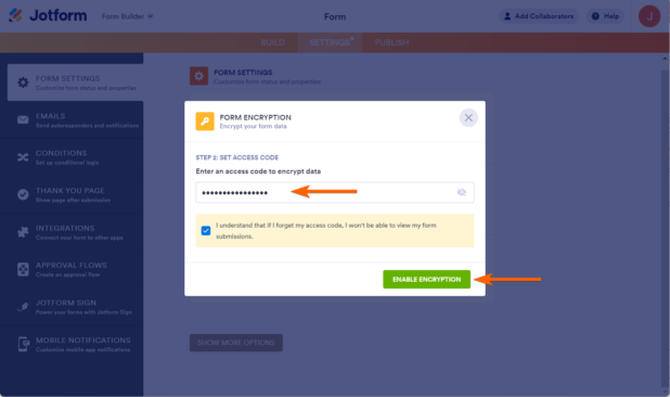 How to Enable Form Encryption