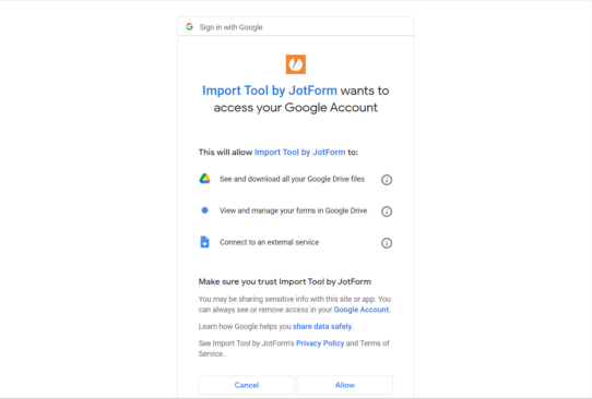 How to Import Google Forms to Jotform