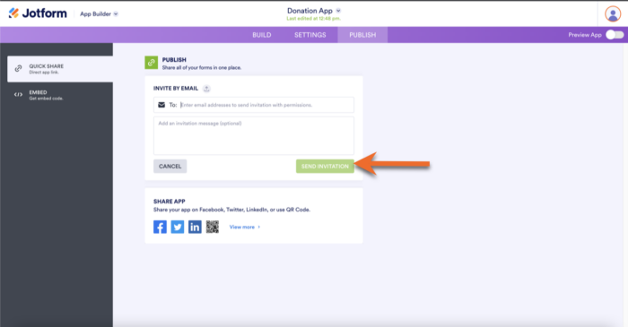 How to Share Jotform Apps