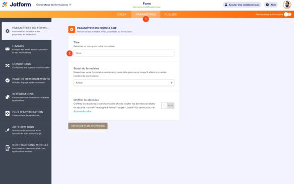Comment modifier le titre ou le nom de votre formulaire