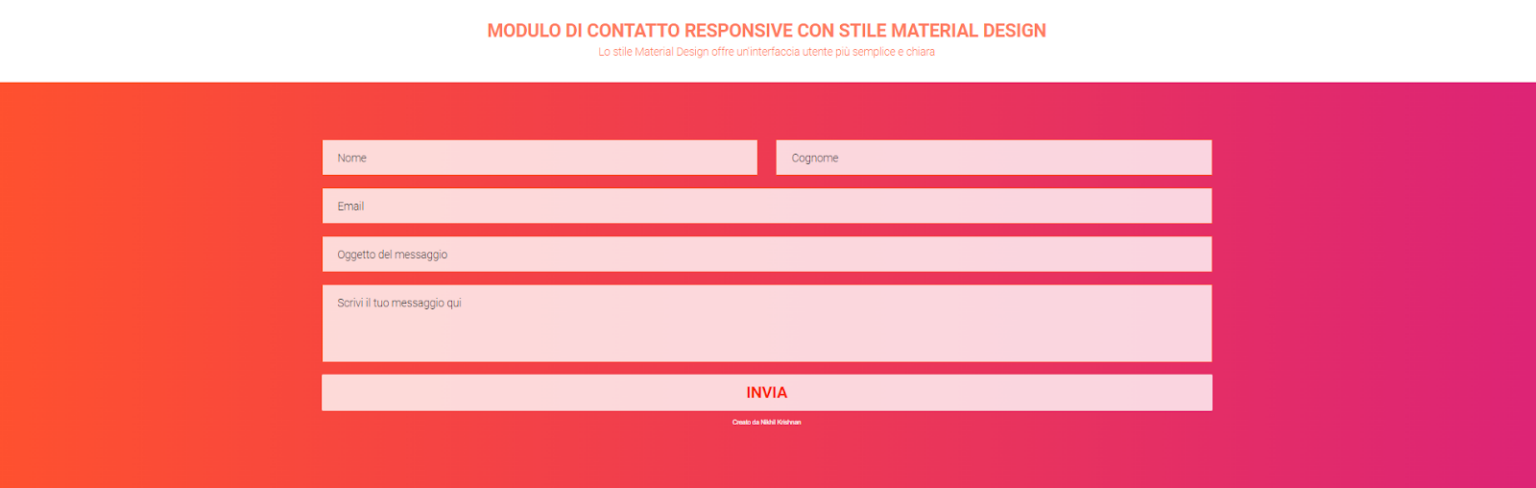 20 Codici HTML per creare moduli di contatto ben struttu... | Il Blog di Jotform
