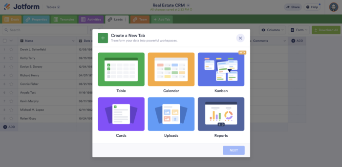 How to create a CRM with Jotform Tables | The Jotform Blog