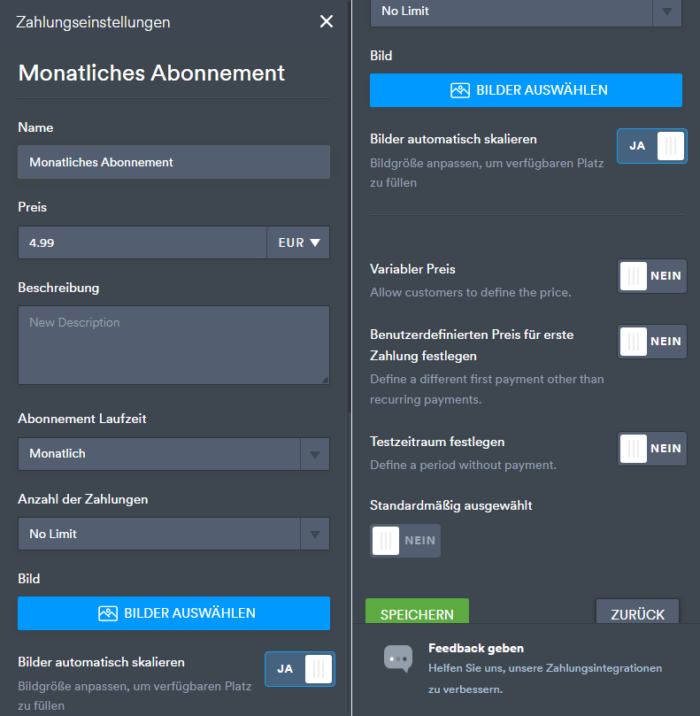 Wie Sie eine Option für wiederkehrende Zahlungen einrichten