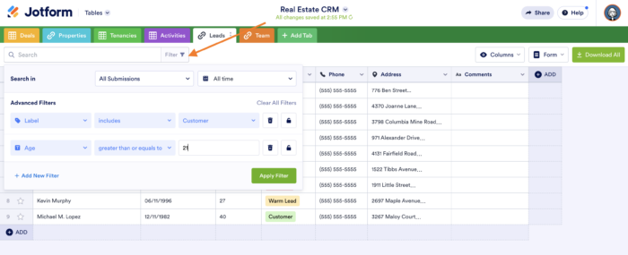 How to create a CRM with Jotform Tables | The Jotform Blog