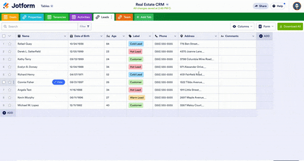 How to create a CRM with Jotform Tables | The Jotform Blog