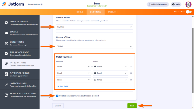 How To Integrate Jotform With Airtable
