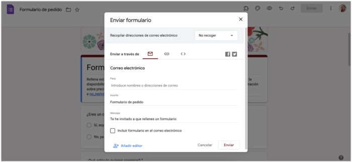 Cómo crear un pedido de compra en Google Forms | The Jotform Blog