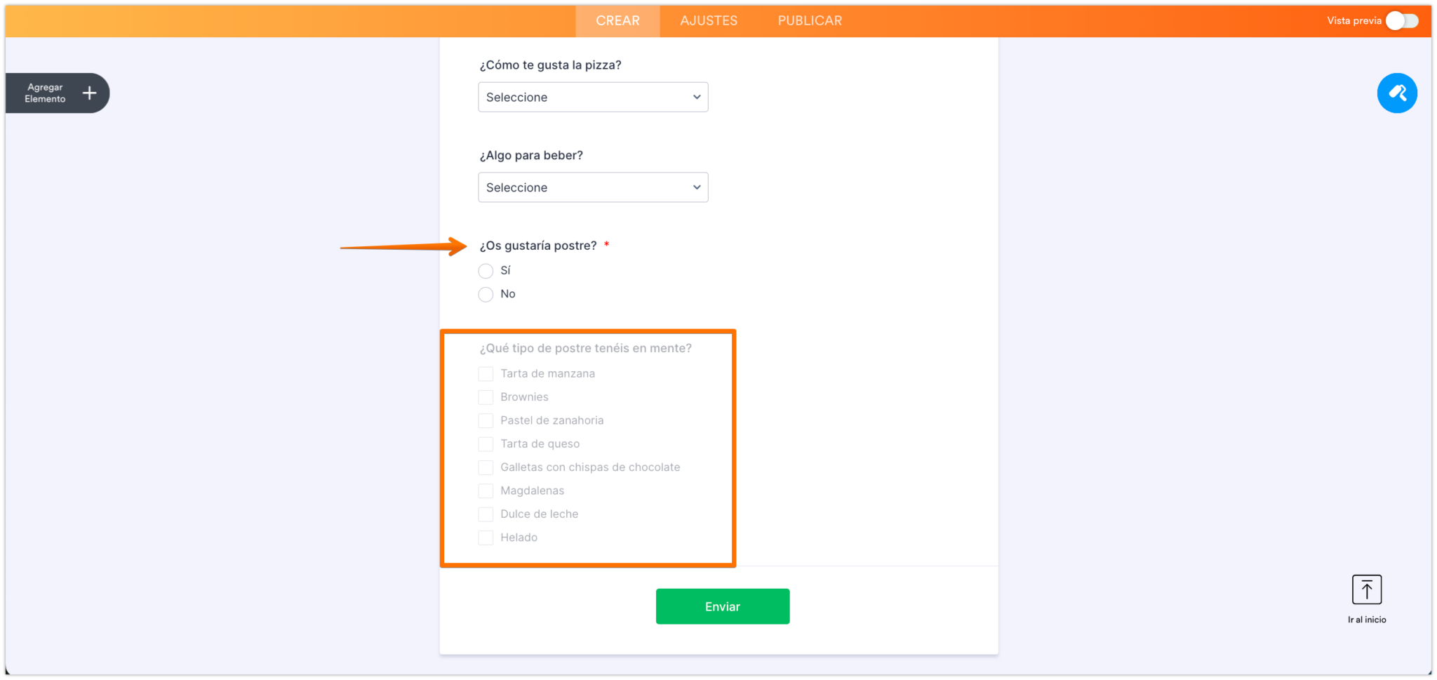 Cómo mostrar u ocultar campos basándolo en respuestas del usuario