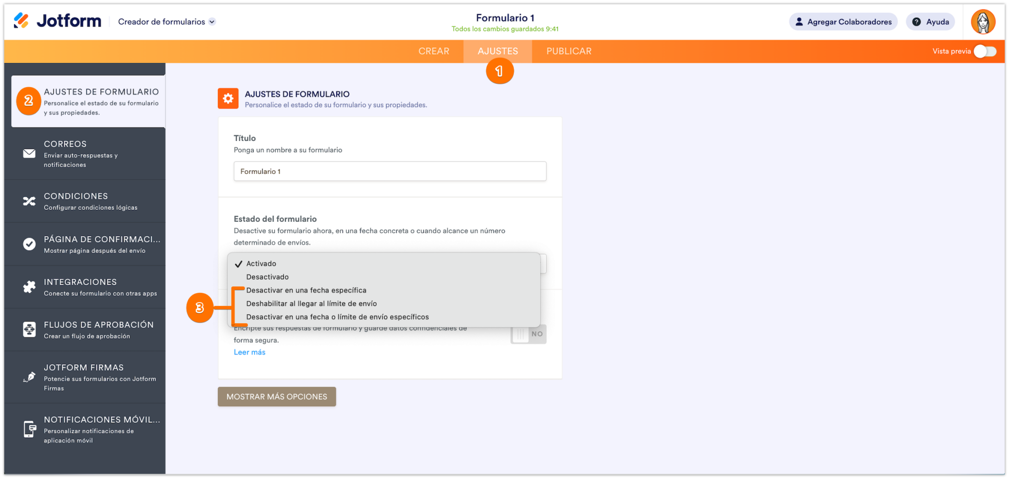 Cómo añadir tiempo y límites de respuesta a los formularios