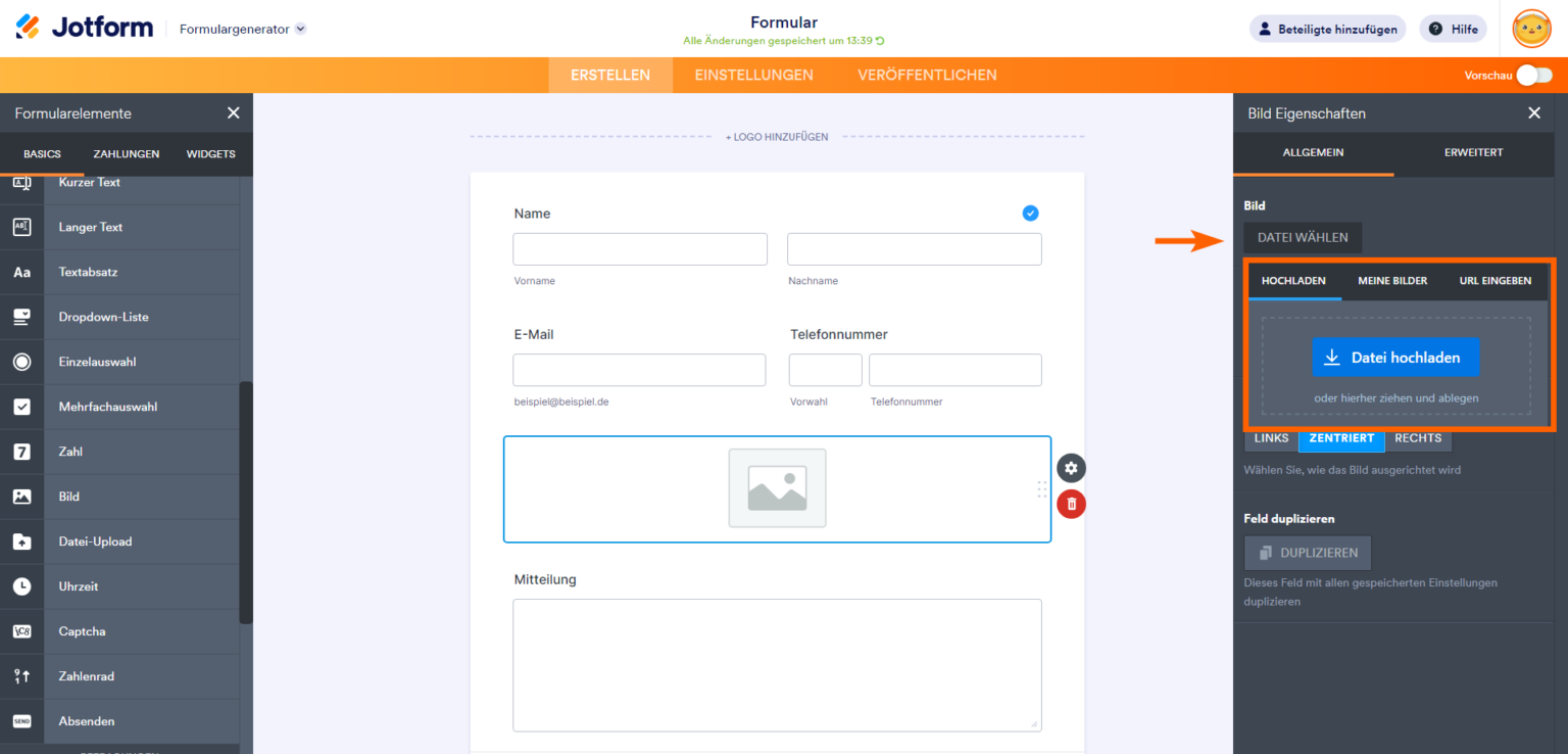 Wie Sie Bilder zu Ihren Formularen hinzufügen/einfügen
