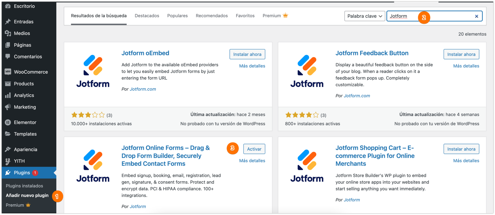 La guía para unir los formularios a Wordpress