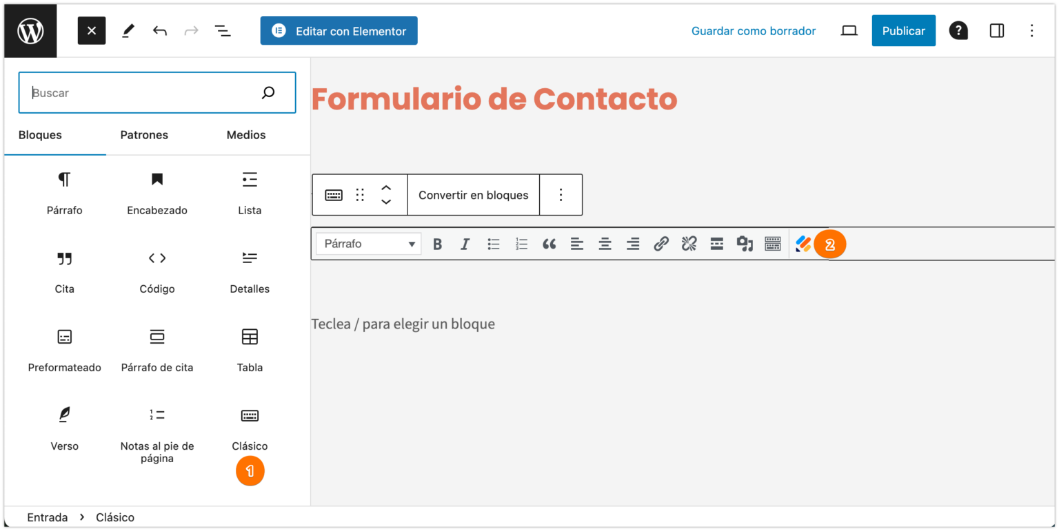La guía para unir los formularios a Wordpress