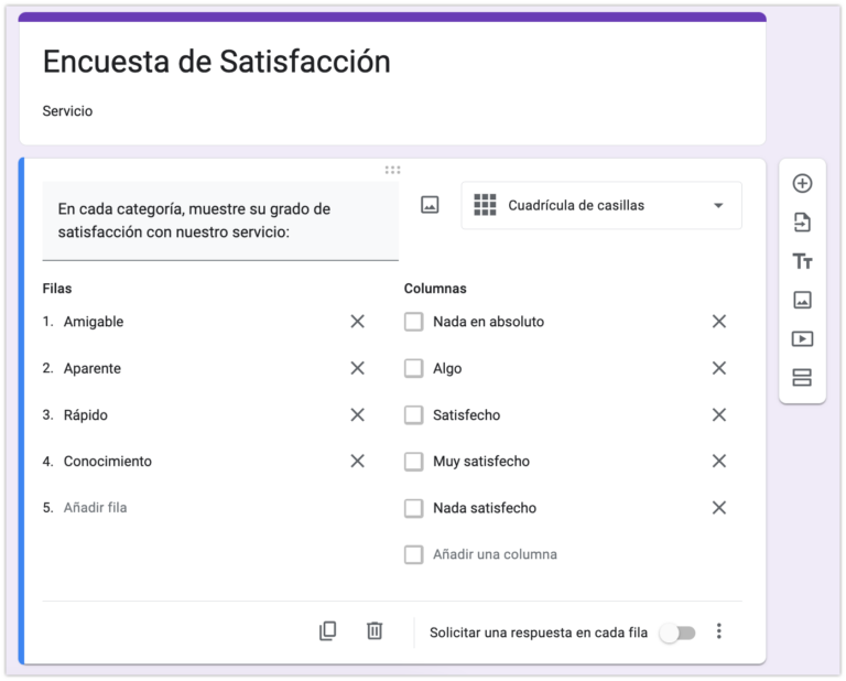 Cómo añadir una cuadrícula de varias opciones en Google Forms | The Jotform Blog
