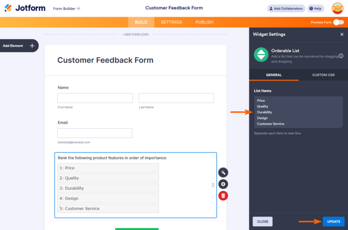 How to Add a Ranking Question in a Form