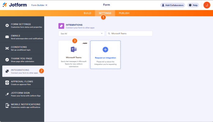 How to Integrate Microsoft Teams With Jotform