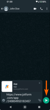 How to Share a Jotform App through WhatsApp