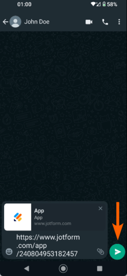 How to Share a Jotform App through WhatsApp