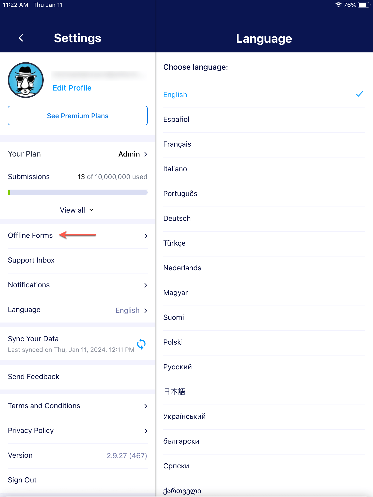 How to use Offline Forms on an iPad