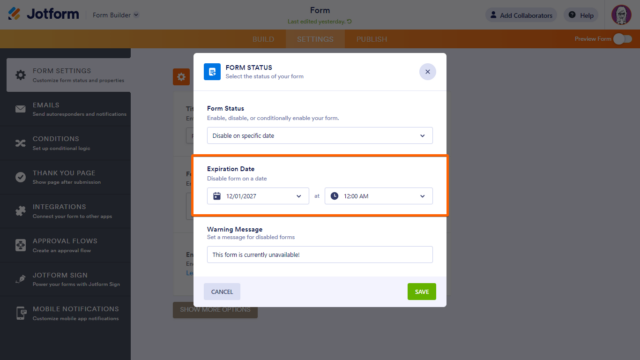 How to Add Time and Response Limit to Your Form