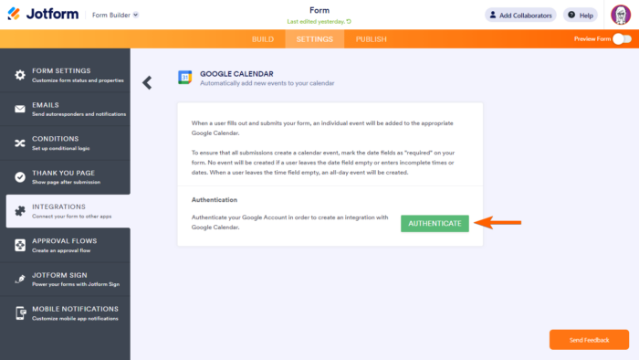 How to Integrate Google Calendar With Your Form