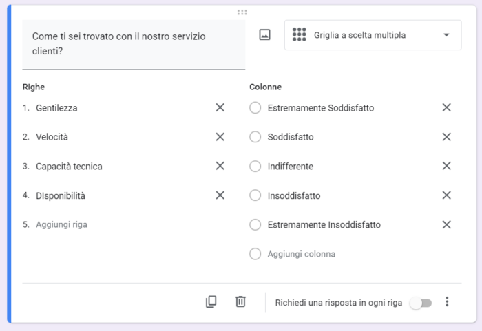 Come aggiungere una griglia a scelta multipla su Google Forms | The ...