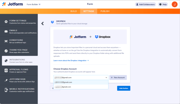 How to Integrate Forms With Dropbox