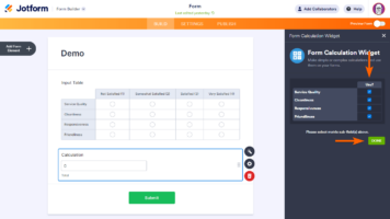Performing Calculations With Input Table
