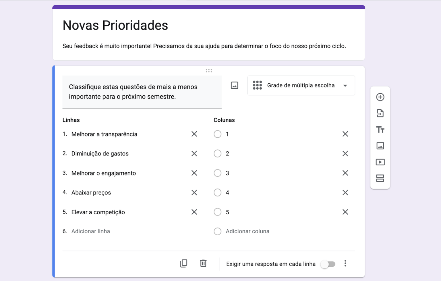 Como adicionar perguntas de classificação no Formulários Google | The ...