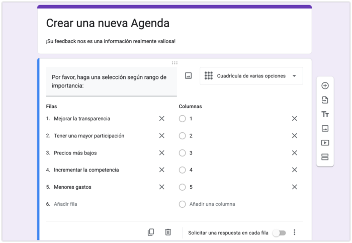 Cómo añadir preguntas de clasificación en los formularios de Google ...