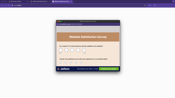 How to add a popup survey on your website | The Jotform Blog