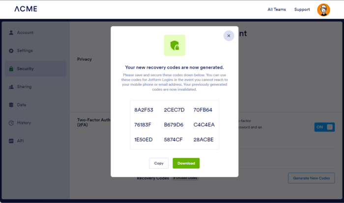 How to Generate New Recovery Codes For Your Enterprise Account