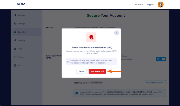 How to Disable Two-Factor Authentication (2FA) in Your Enterprise Account