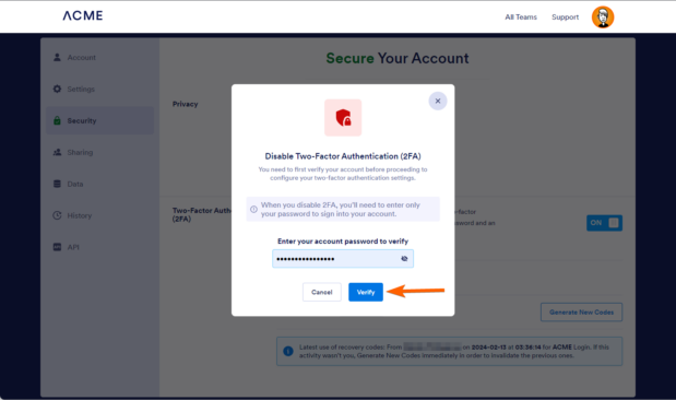 How to Disable Two-Factor Authentication (2FA) in Your Enterprise Account