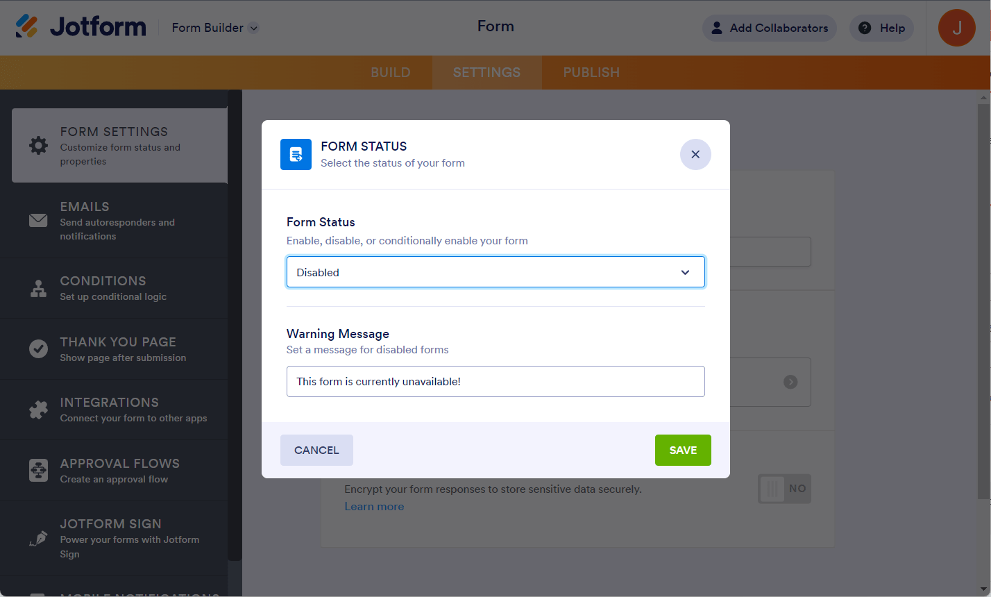 How to Enable or Disable a Form