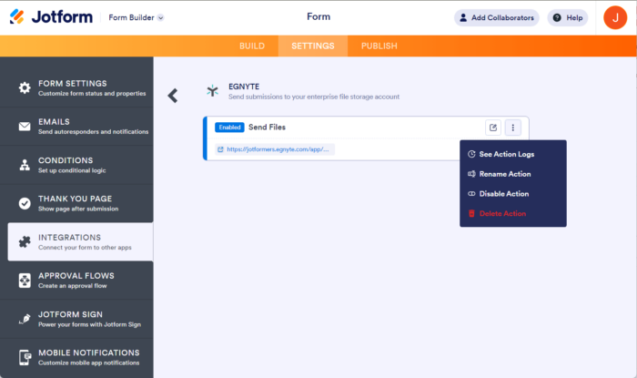 How to Integrate Jotform with Egnyte