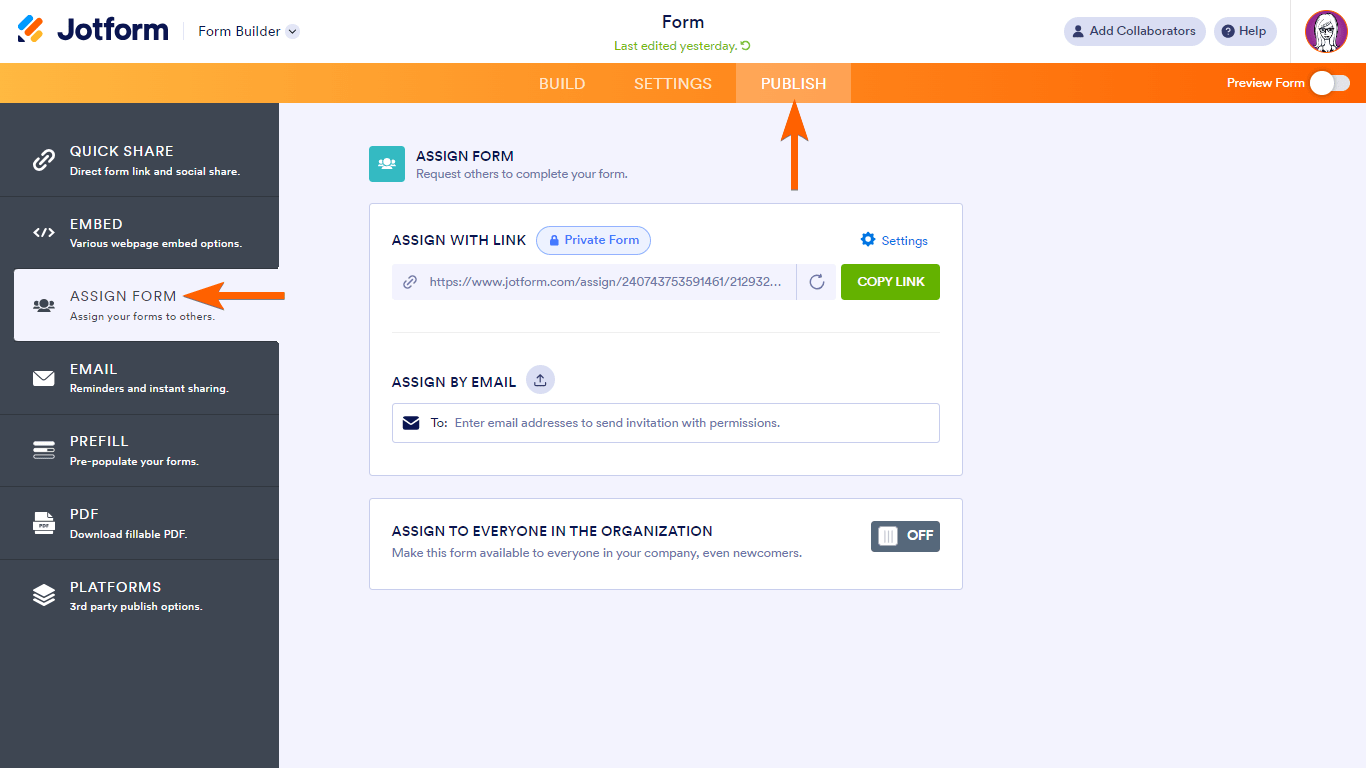 Adding Assignees to Your Form