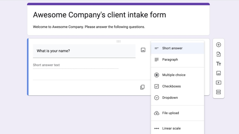 How to create a Google intake form in Google Forms | The Jotform Blog