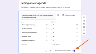 How to add ranked choices in questions in Google Forms | The Jotform Blog