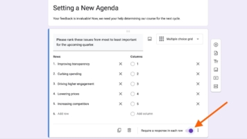 How to add ranked choices in questions in Google Forms | The Jotform Blog