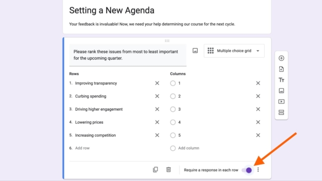 How to add ranked choices in questions in Google Forms | The Jotform Blog