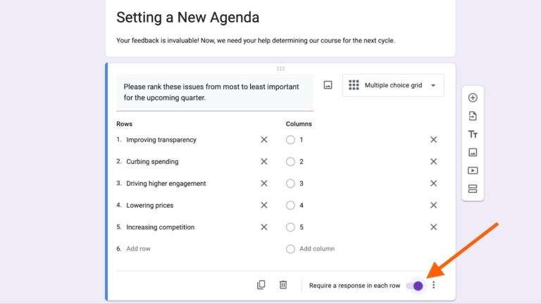How to add ranked choices in questions in Google Forms | The Jotform Blog